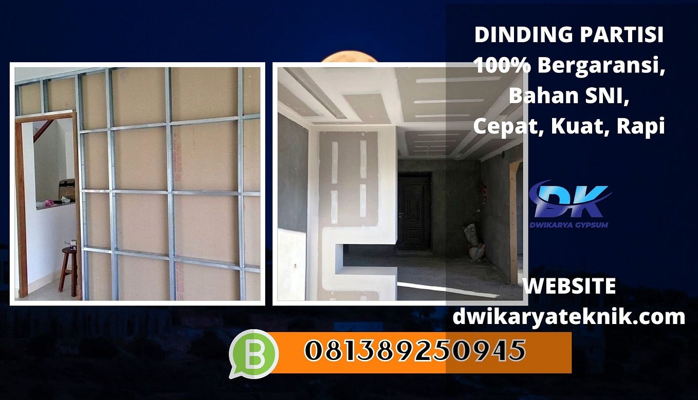 BERGARANSI, Wa 081325890945 Jasa Pasang Partisi Gypsum Per Meter ...