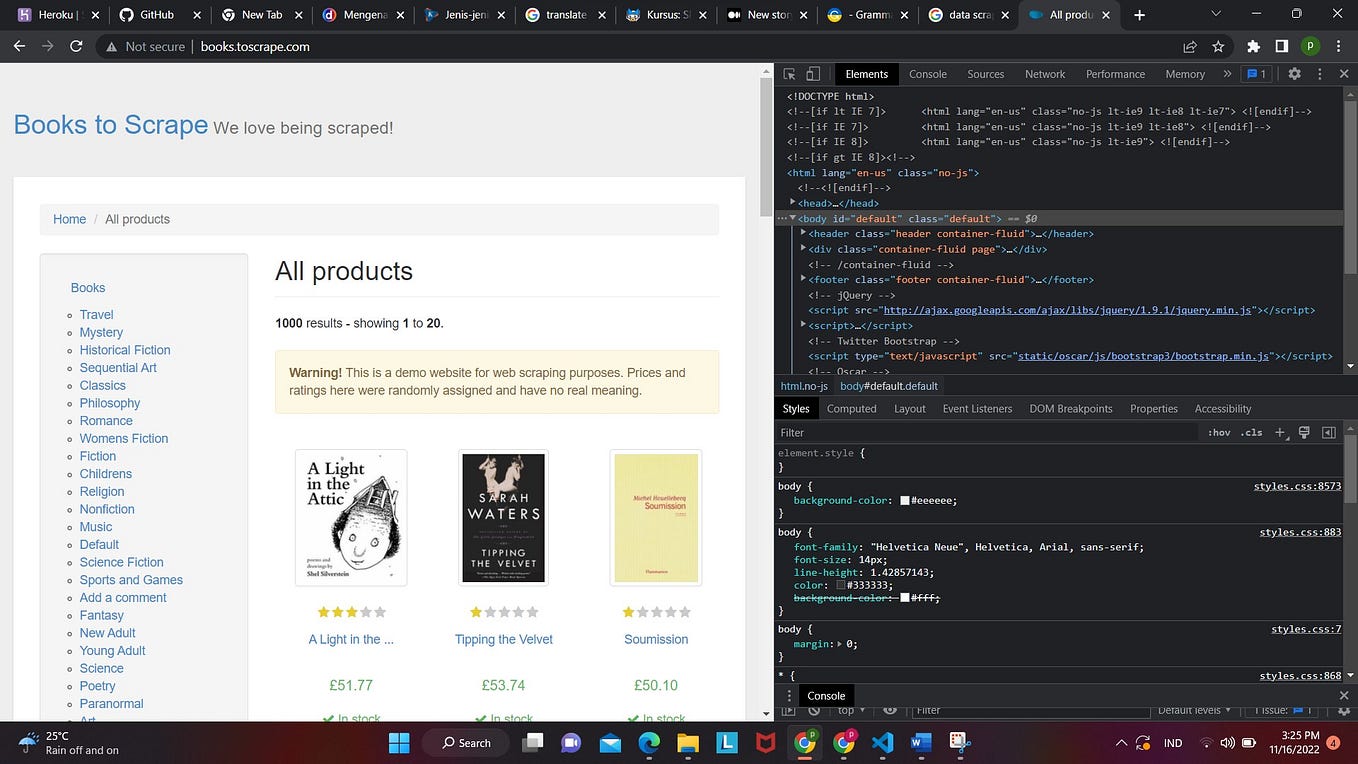 Data Scraping Website Tokopedia Make CSV With Language Python | by Putrasyahrulmaulanaaa | Medium