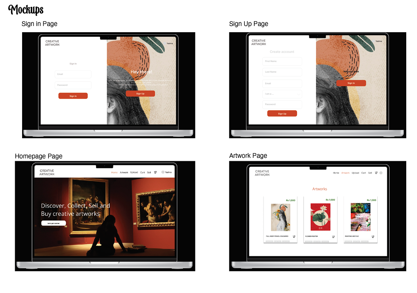 Designing the Creative Artwork website — UX designer | by Luxmi Devi ...