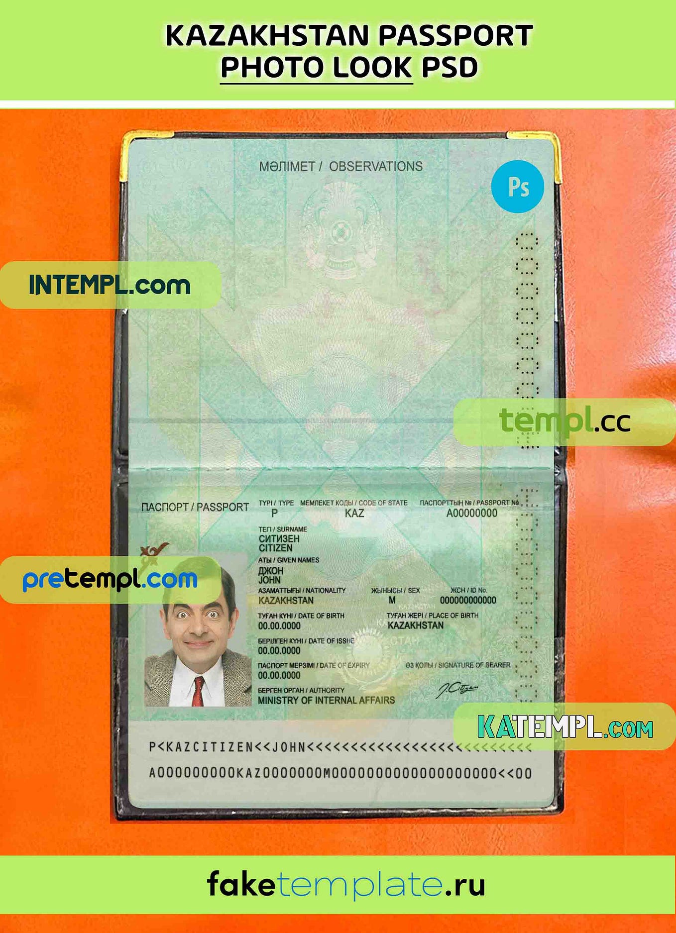 Ireland passport PSD download scan and photo look templates | by ...
