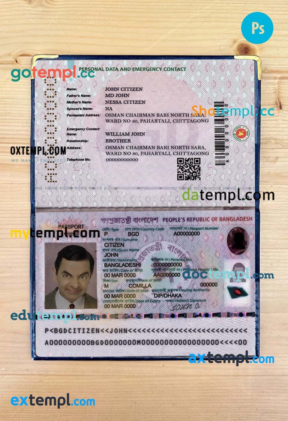 sample Brazil passport PSDs, editable scan and photograghed picture ...