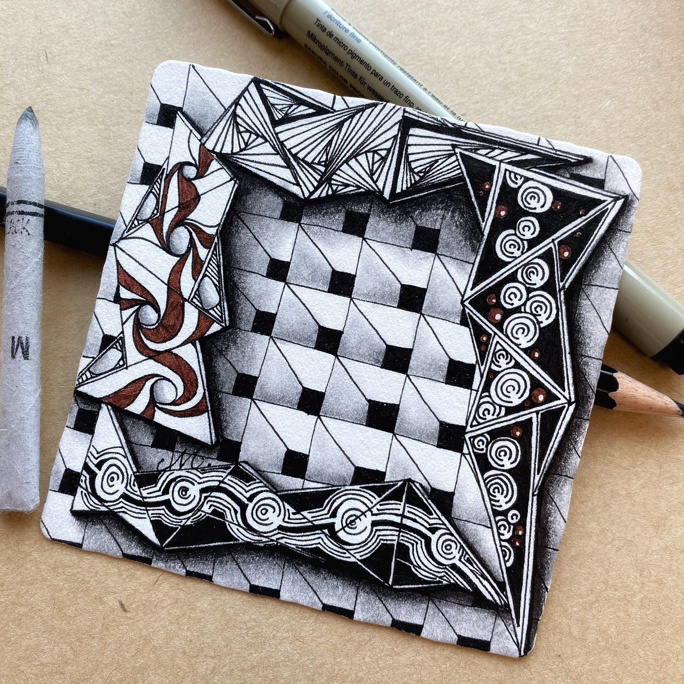 Zentangle - Lesson 101. Only with a pencil and a drawing pen | by Mike ...