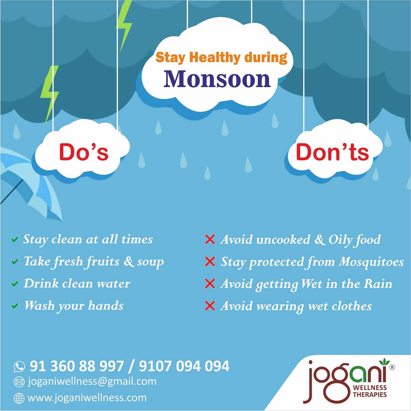 Stay Healthy During Monsoon Do’s and Don’ts .Stay clean at all times ...
