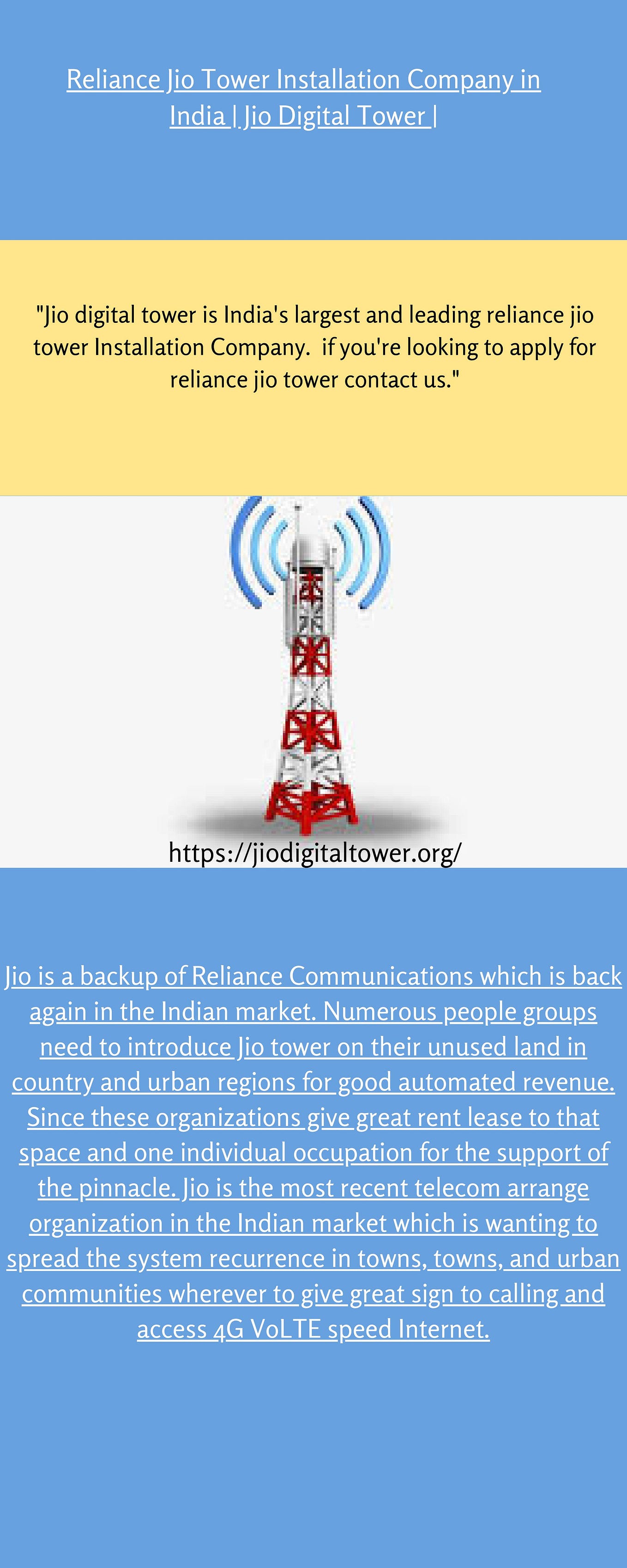Reliance Jio Tower Installation Company in India | Jio Digital Tower ...