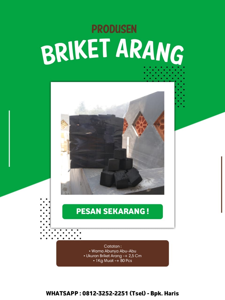 TERMURAH !! TELP : 0812–3252–2251 (WA), Produsen Briket Arang Batok ...