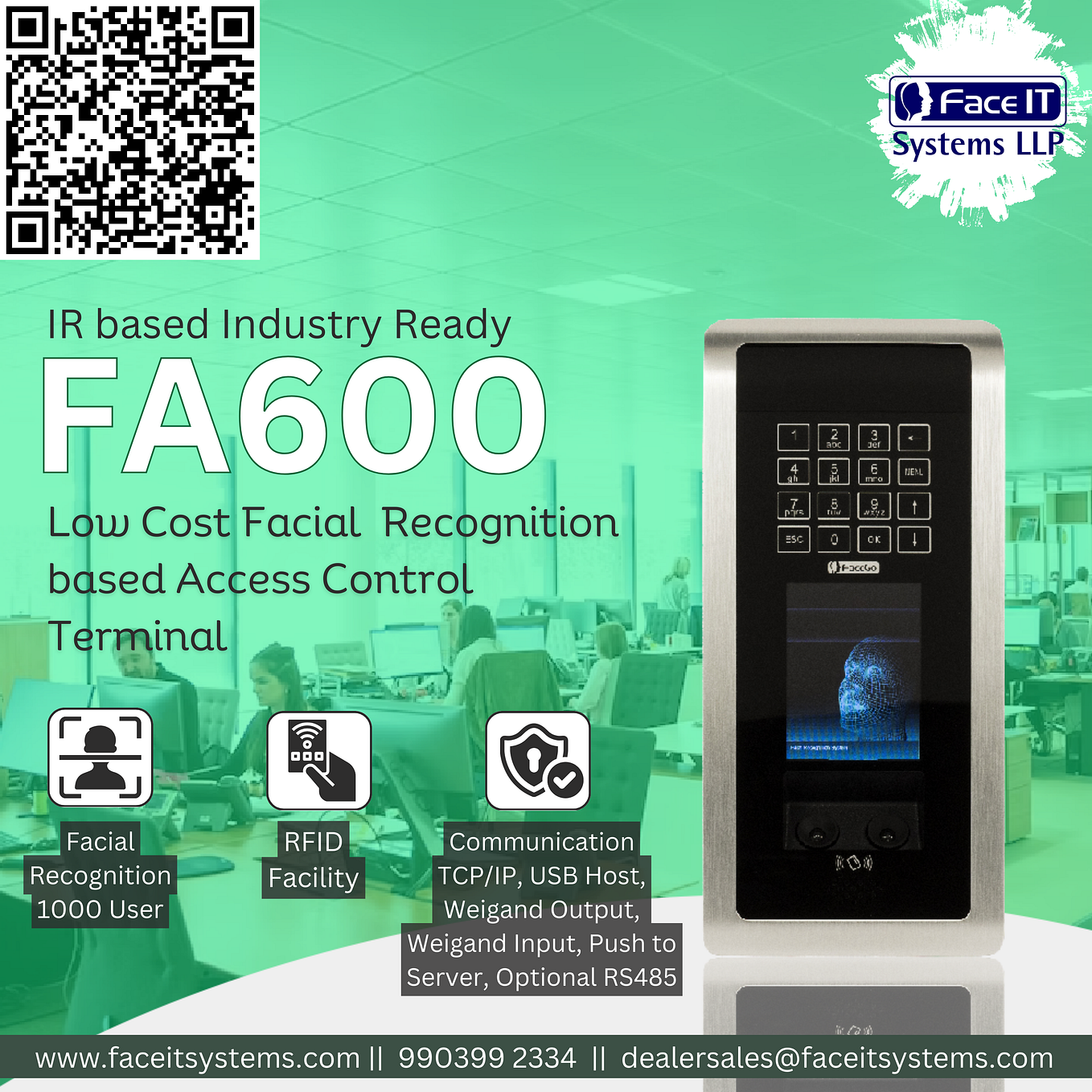 VF200 ai enable, facial recognition and fingerprint based biometric attendance system ...
