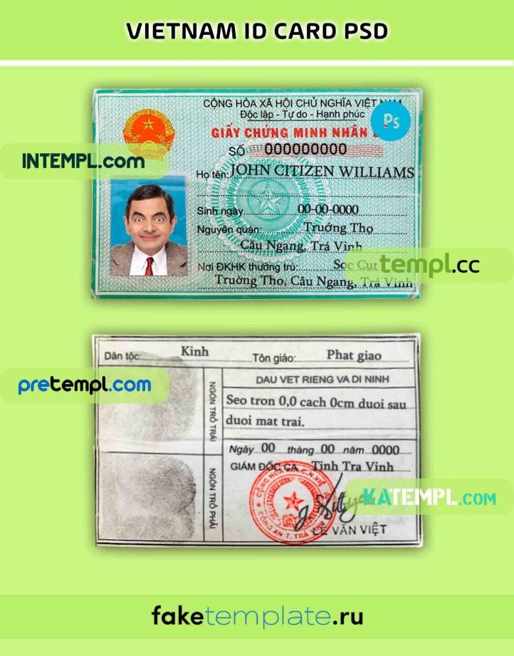 Thailand identity card PSD download template - ID Intempl - Medium