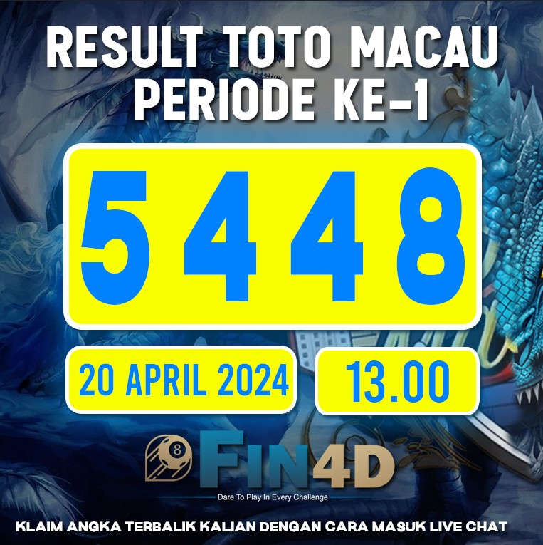 TOTO MACAU 4D PERIODE 6 TANGGAL : 20 MEI 2024 - FIN4D - Medium