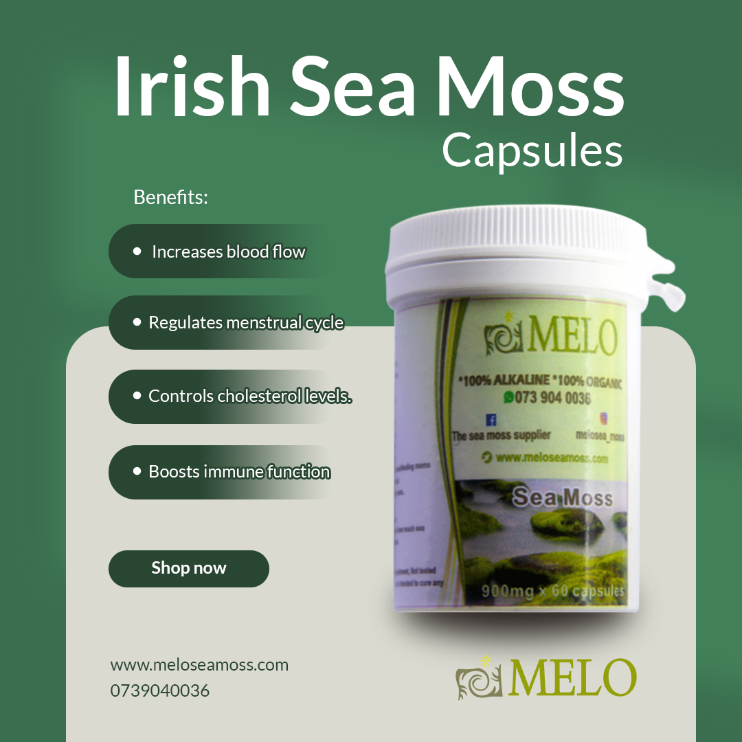 Irish Sea Moss Capsules: Harness the Power of the Sea Moss - Melo Sea Moss - Medium
