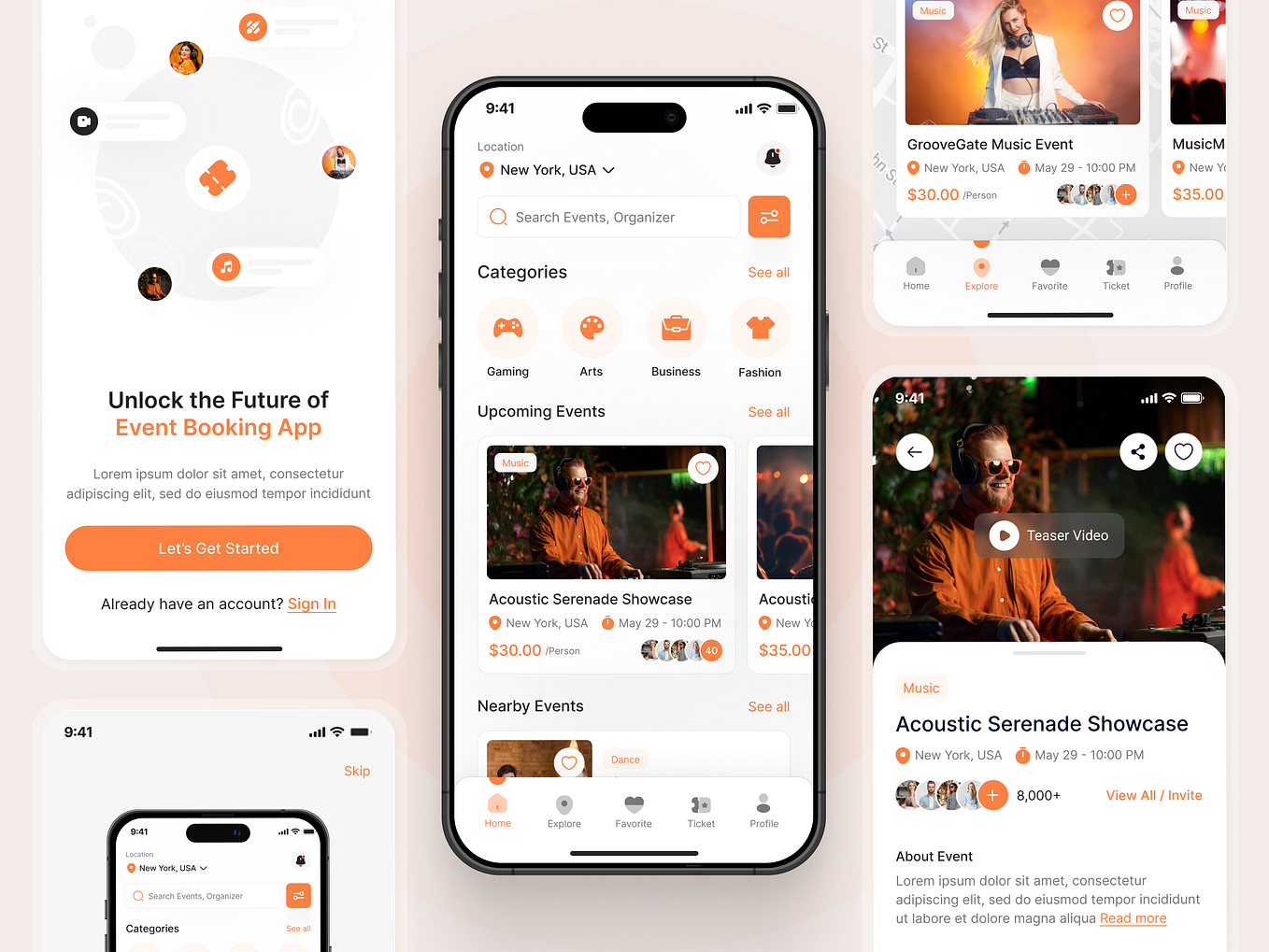 Event Booking App Design Key Features | Event Booking App | Figma UI Design | Event Booking App ...