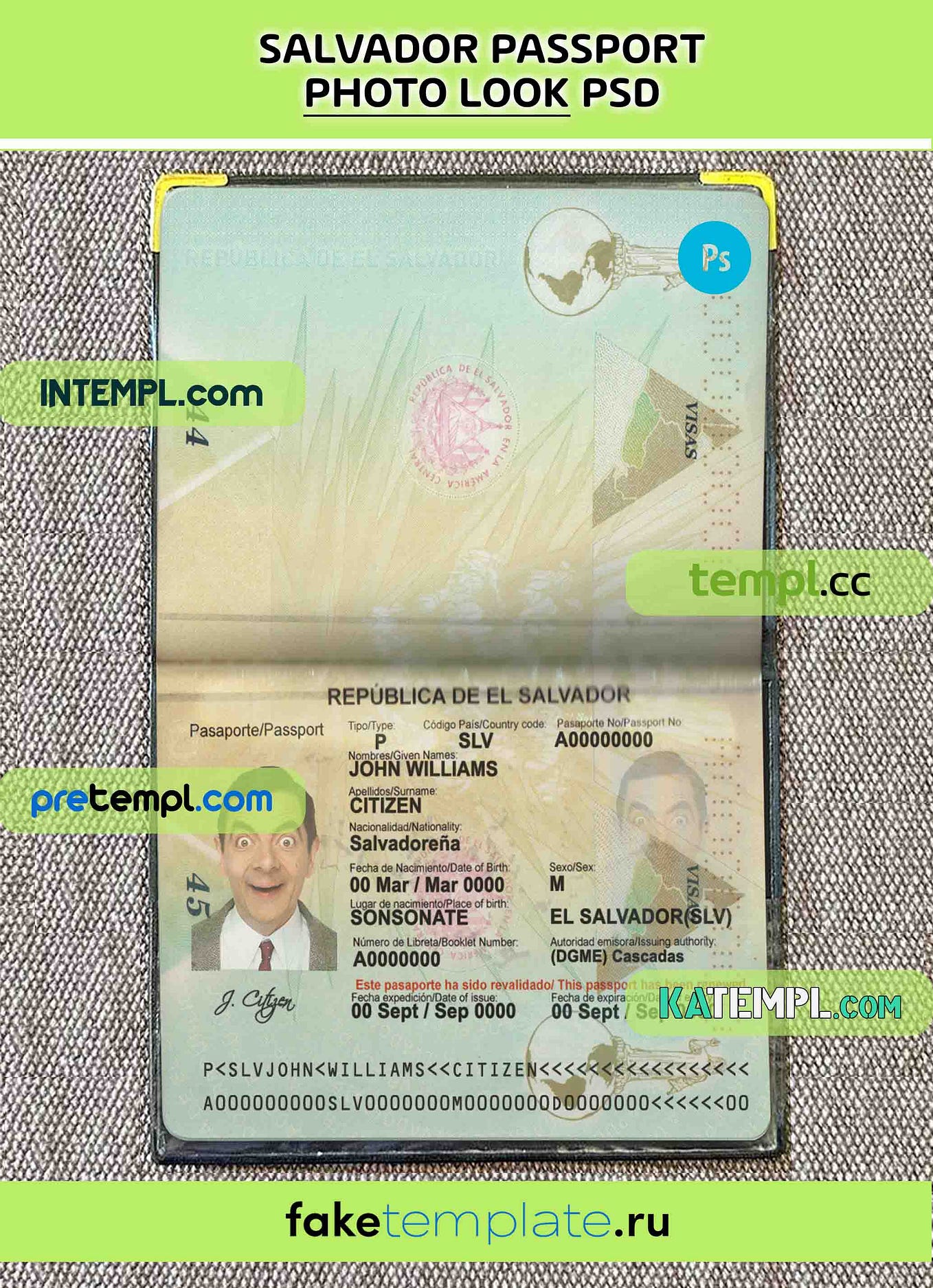 Taiwan (officially the Republic of China) passport PSD download scan ...