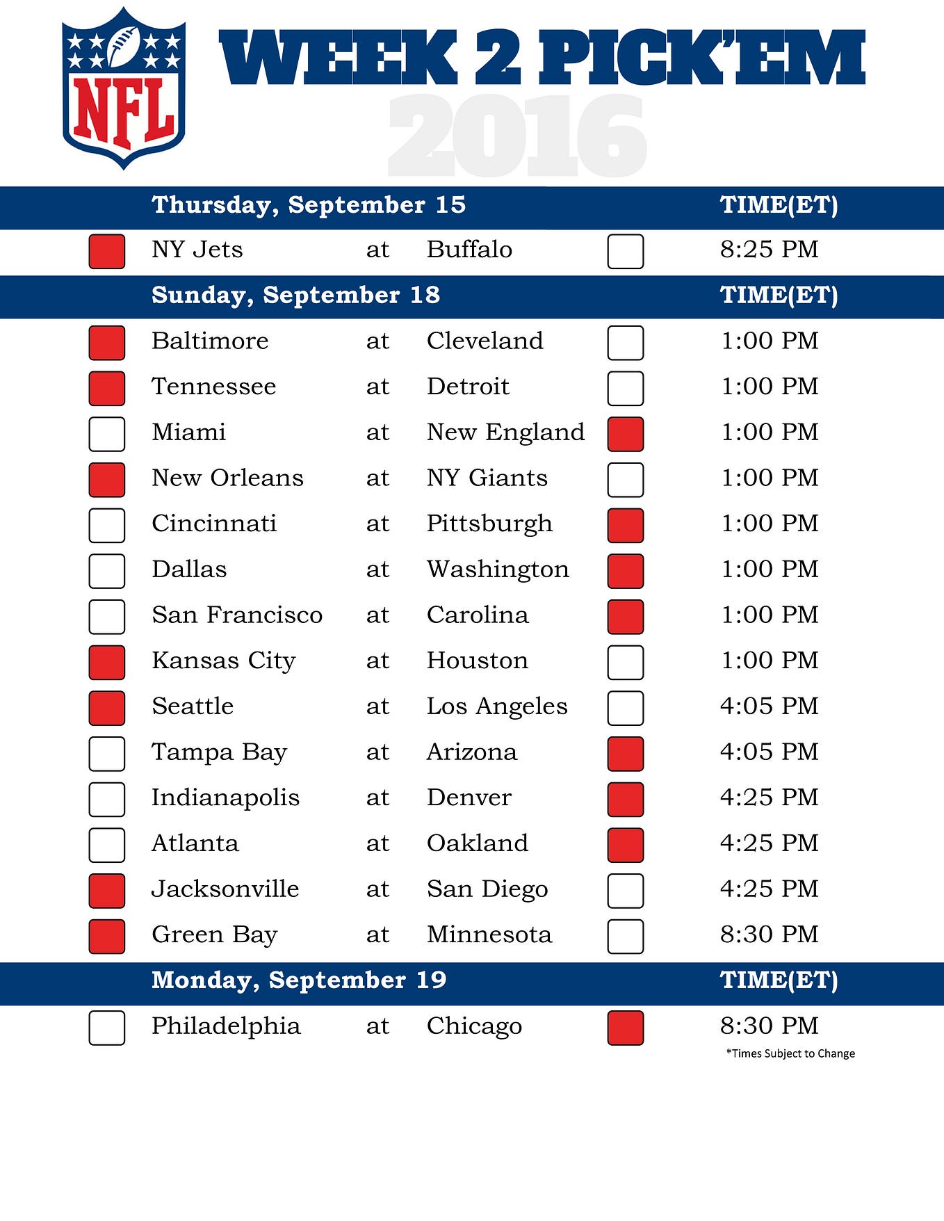 My NFL Week One Picks | by Jenna Miller | Medium