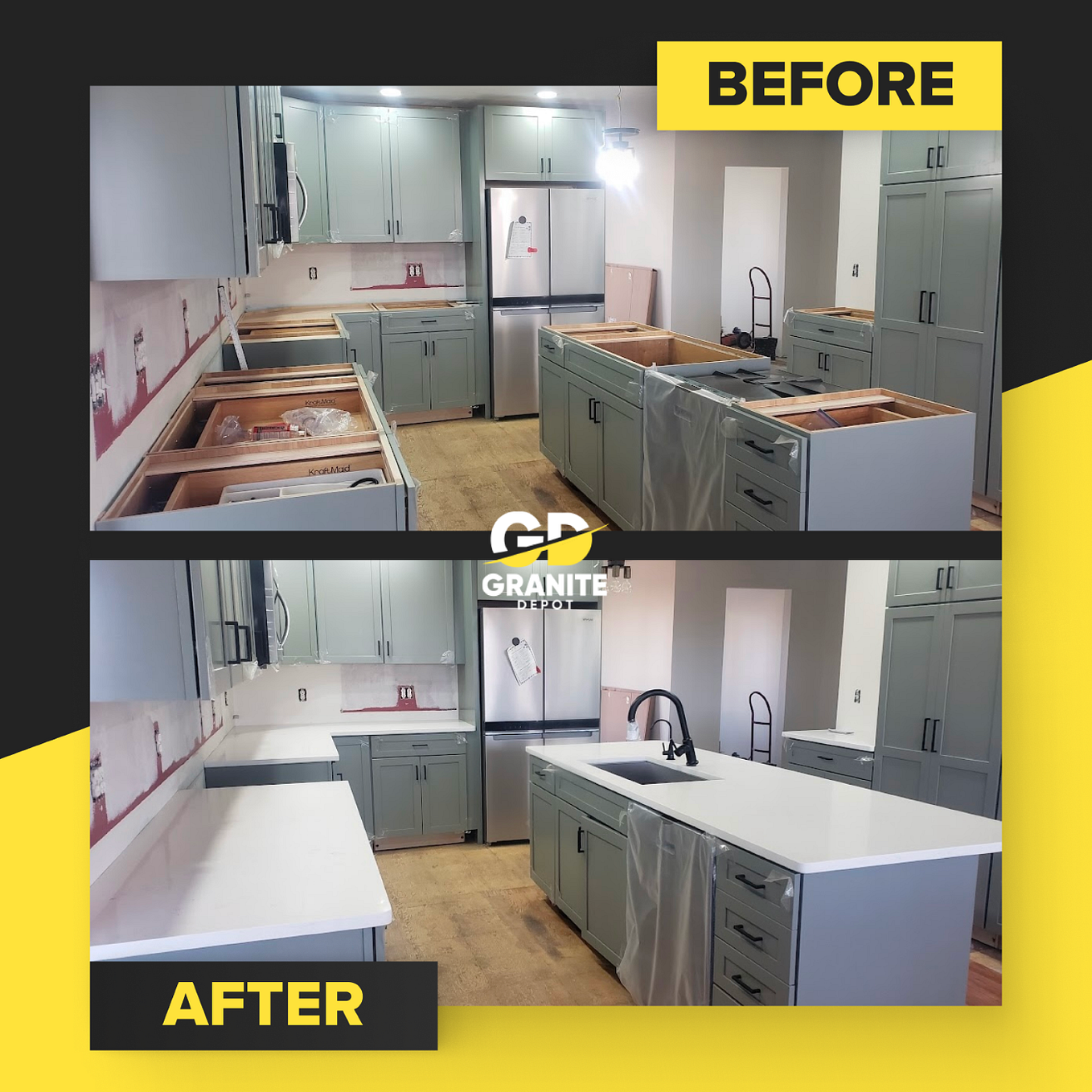 Experience Luxury and Durability with Installed Titanium Gold Granite ...