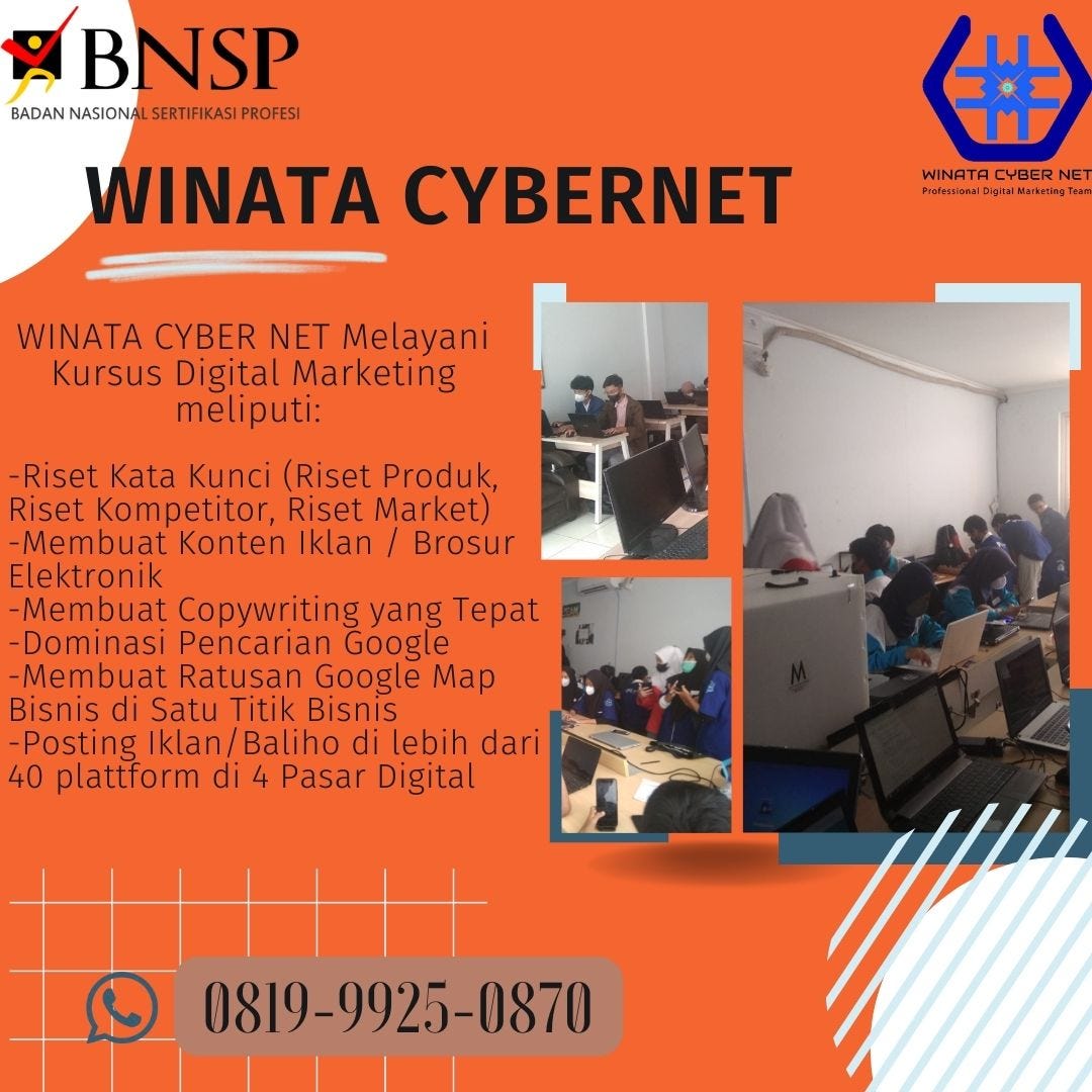 BERSERTIFIKAT, Call 0819–9925–0870, Digital Marketing Strategy Winata Cyber Net - Kursus Digital ...