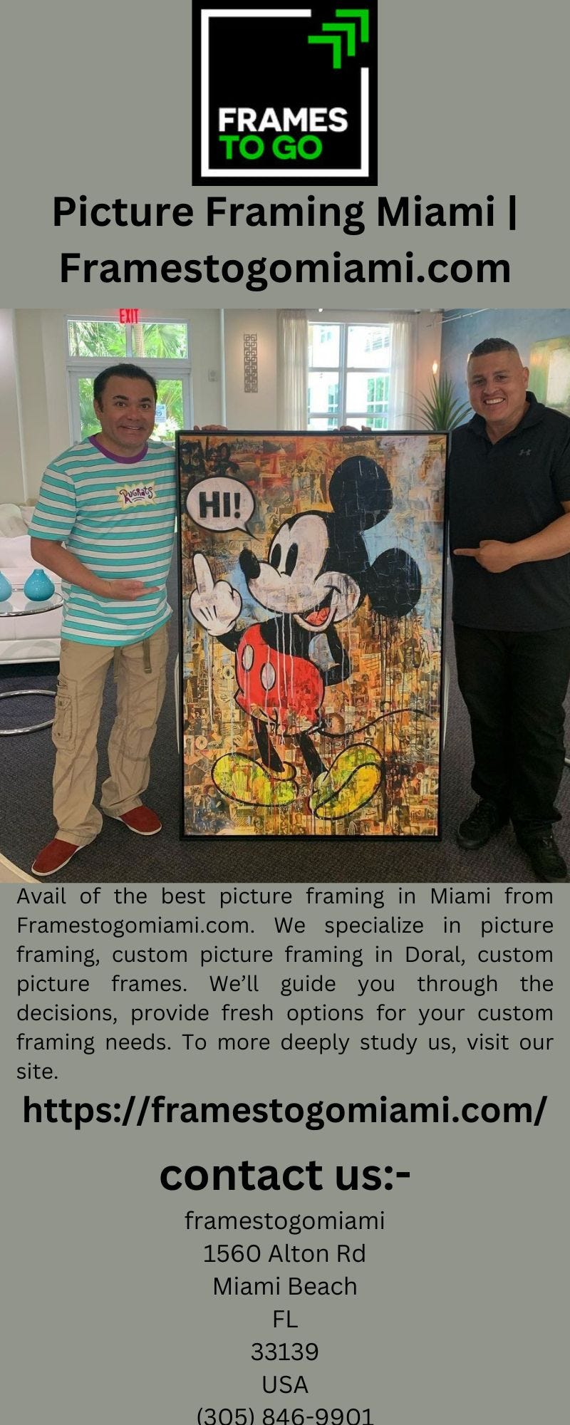 Art Framing Miami | Framestogomiami.com - Zanegreen - Medium