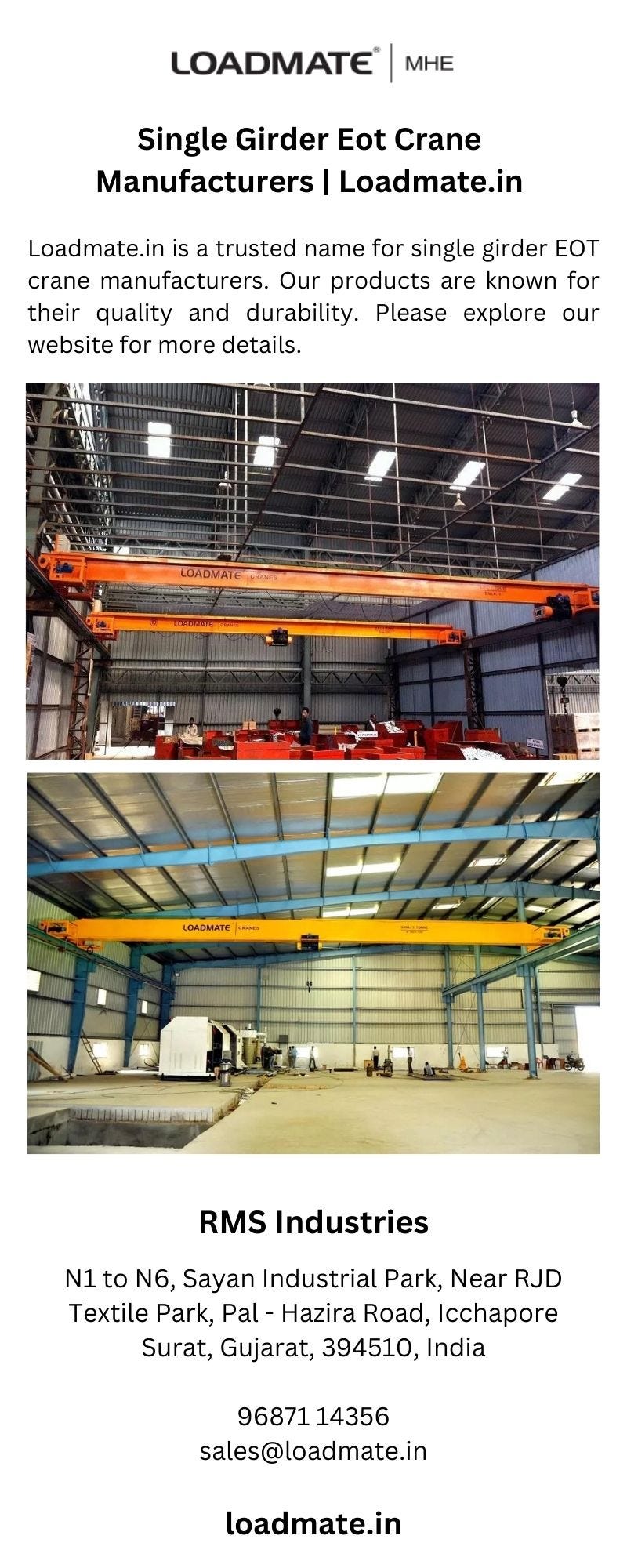 Pillar Mounted Jib Crane | Loadmate.in - RMS Industries - Medium