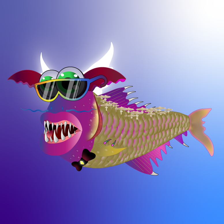 Big Pixel Dragon Fish - ncr3ator - Medium