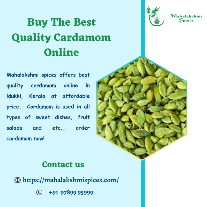 Cardamom suppliers in kerala | spices suppliers in kerala - mahaspices ...