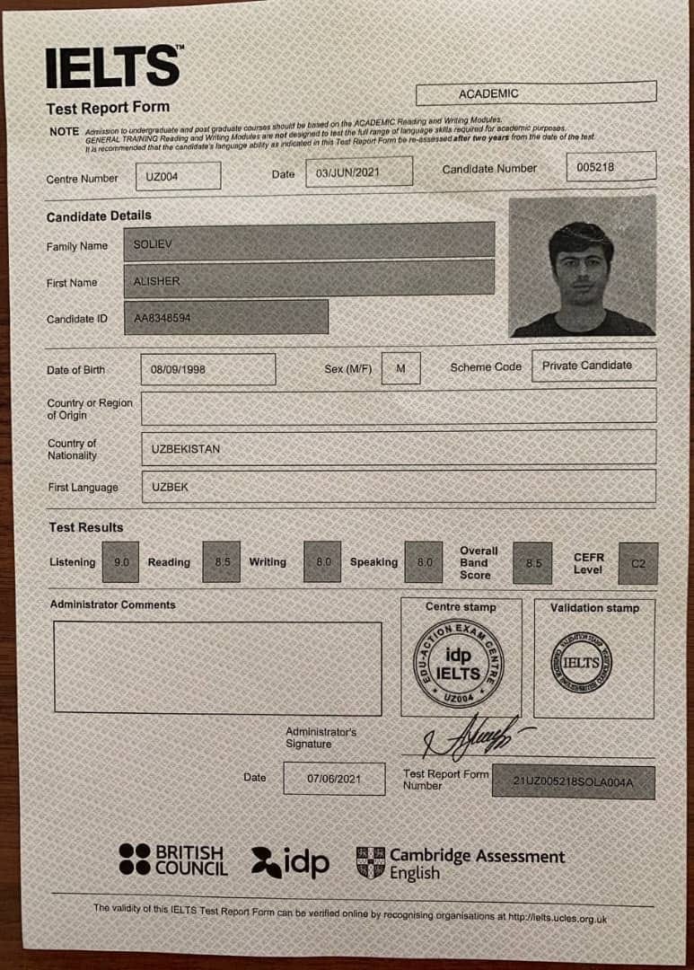 IELTS without exams. Buy a duly verified IDP / IELTS/ certificate ...