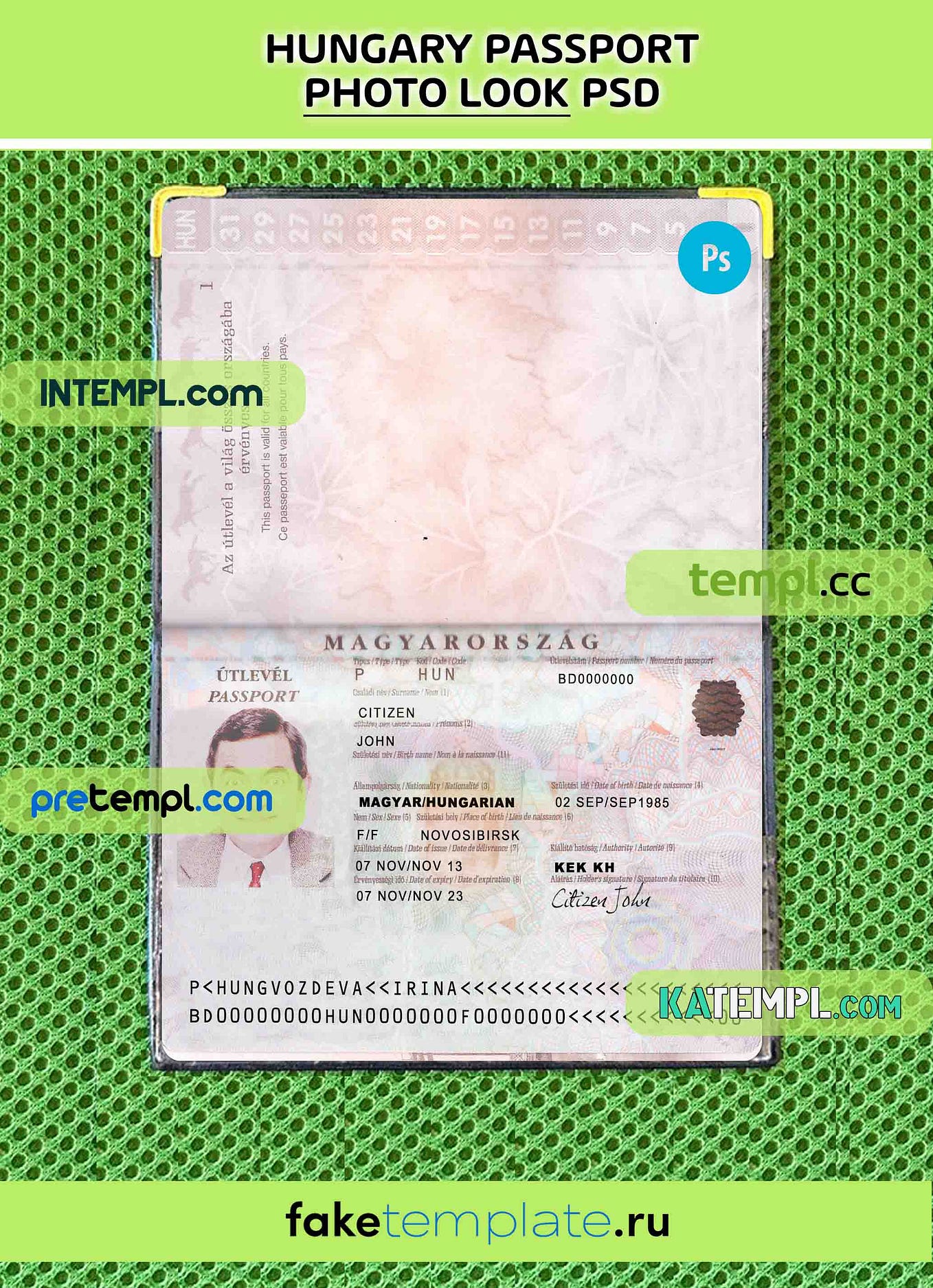 Korea passport editable PSD files, scan and photo-realistic look (2021 ...