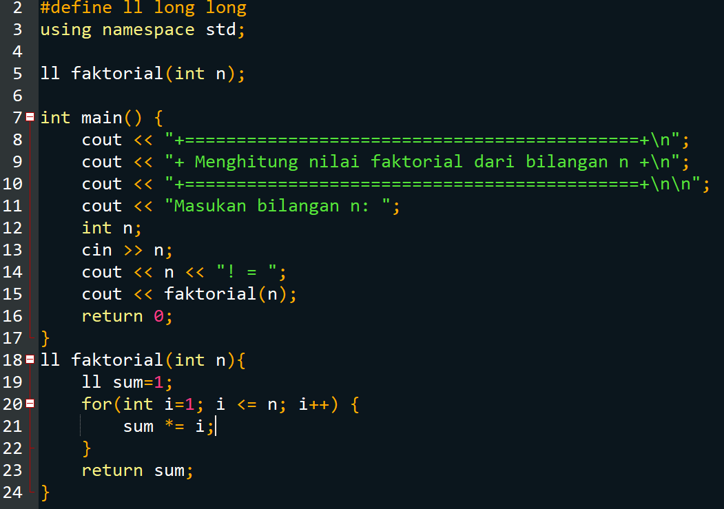 Membuat fungsi menggunakan c++(menentukan faktorial dan bilangan ganjil) | by Mujahid Aja | Medium