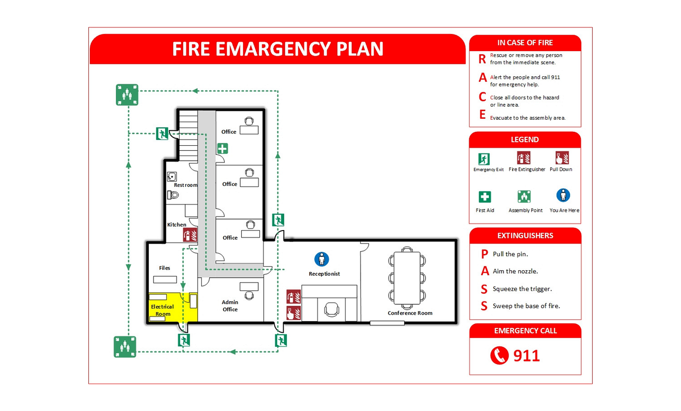 How to design fire safety emergency evacuation plan for your floors and ...