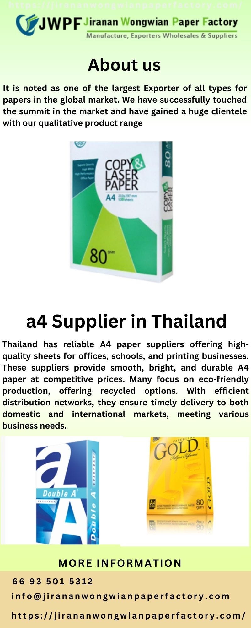 A4 Supplier in Thailand — Jiranan Wongwian Paper Factory | by ...
