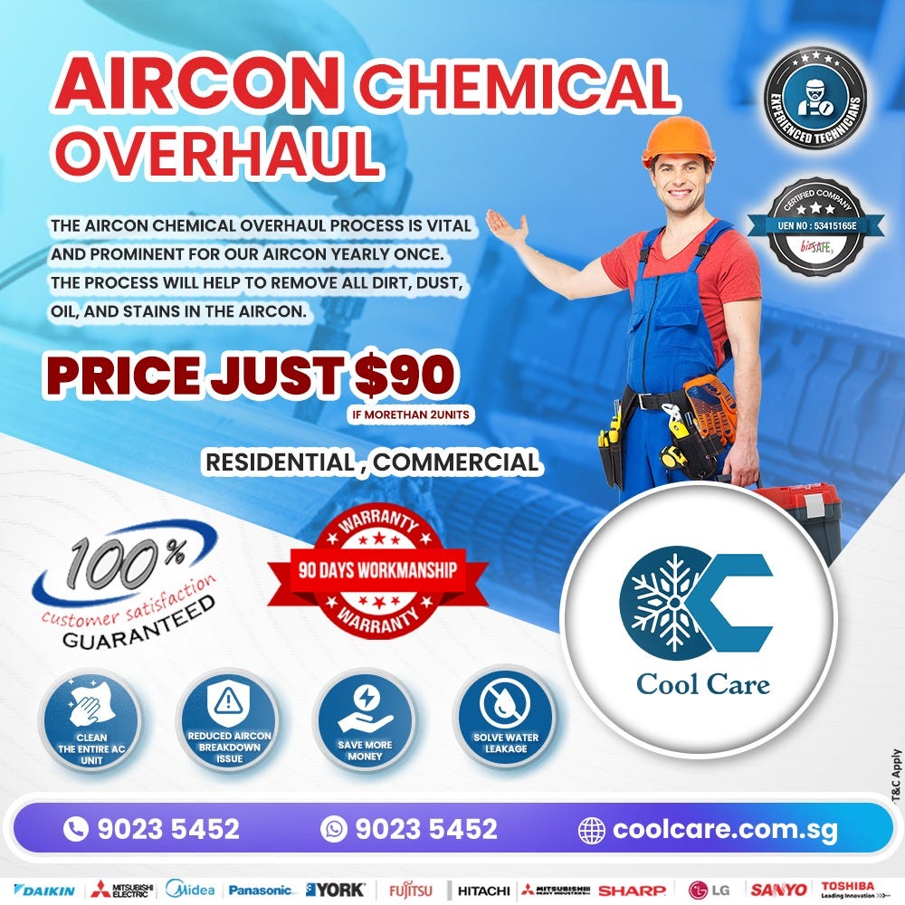 Aircon chemical wash Singapore - Coolcaresingapore - Medium