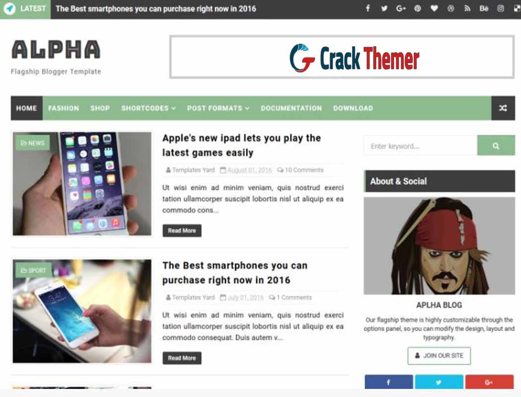 Alpha Blogger Template v1.0 Free Download. - CrackThemer.com - Medium