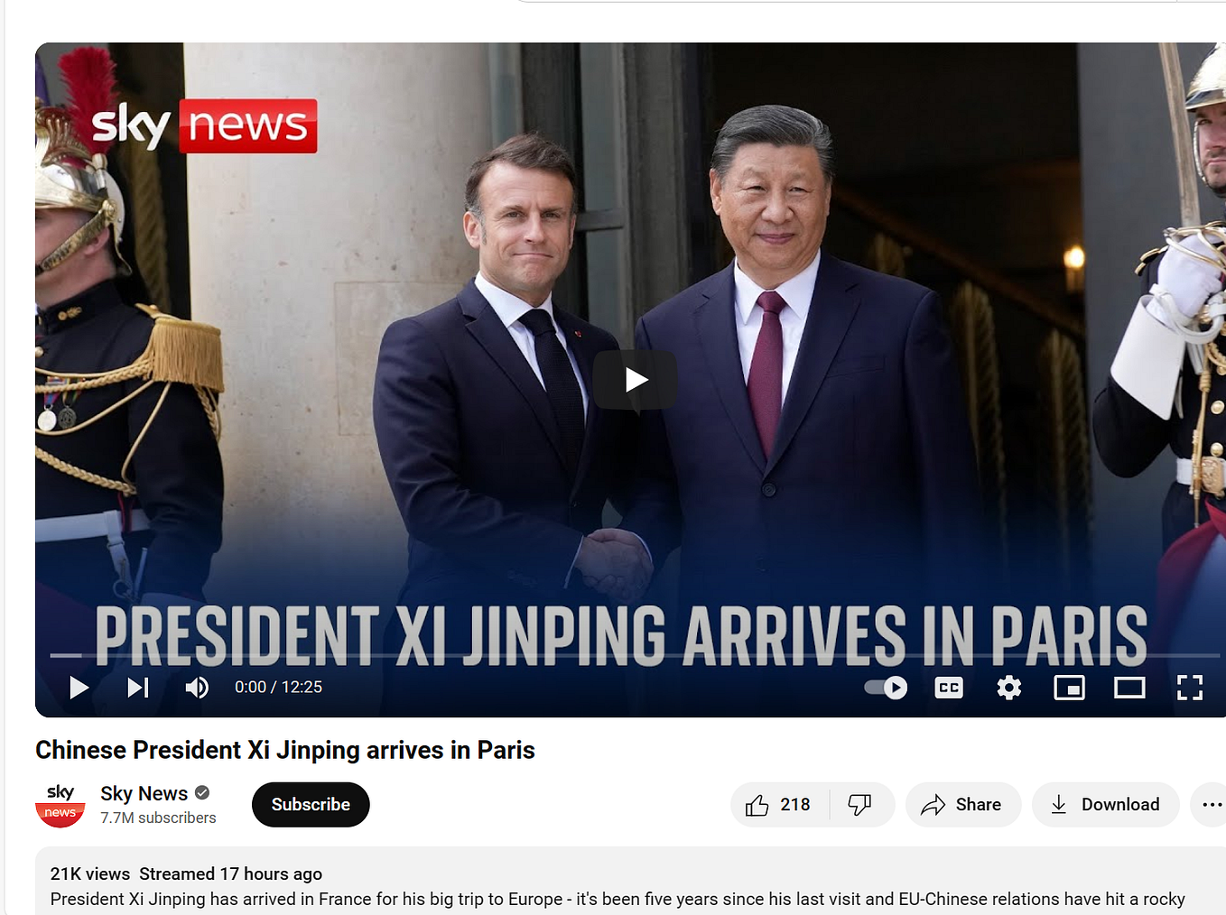 Chinese President Xi Jinping arrives in Paris for state visit to France ...