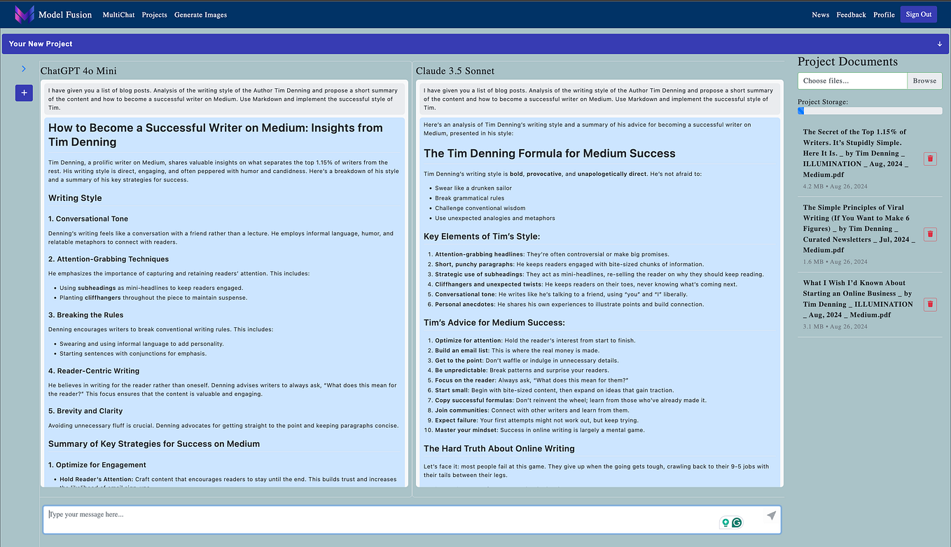 Introducing MultiChat: The Power of Multiple AI Models at Your Fingertips | by ModelFusion | Medium