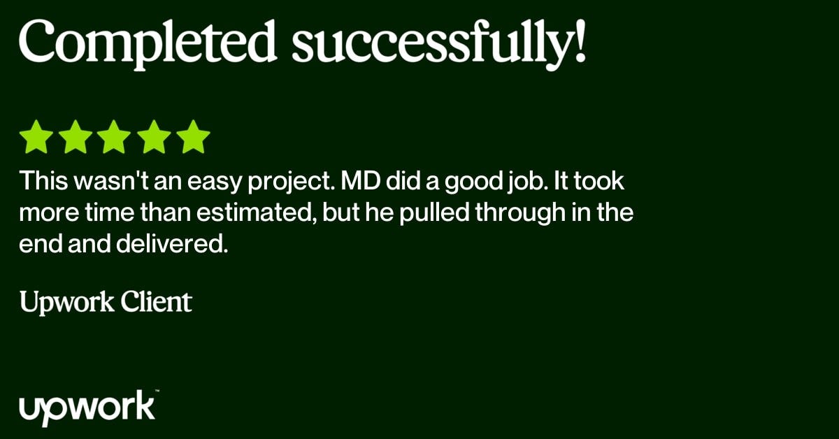 Project on Upwork - Md Sarwar Jahan - Medium