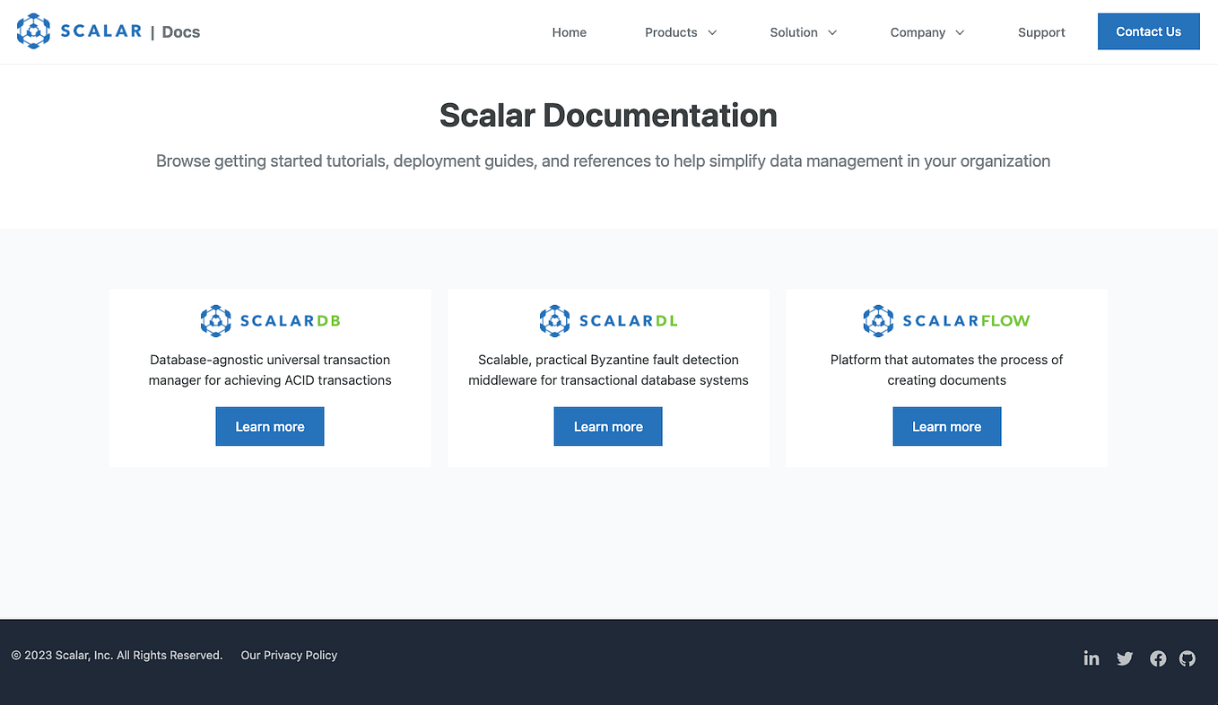 ScalarDB および ScalarDL ドキュメント サイトを Jekyll から Docusaurus に移行する | by Josh Wong | Scalar Engineering ...
