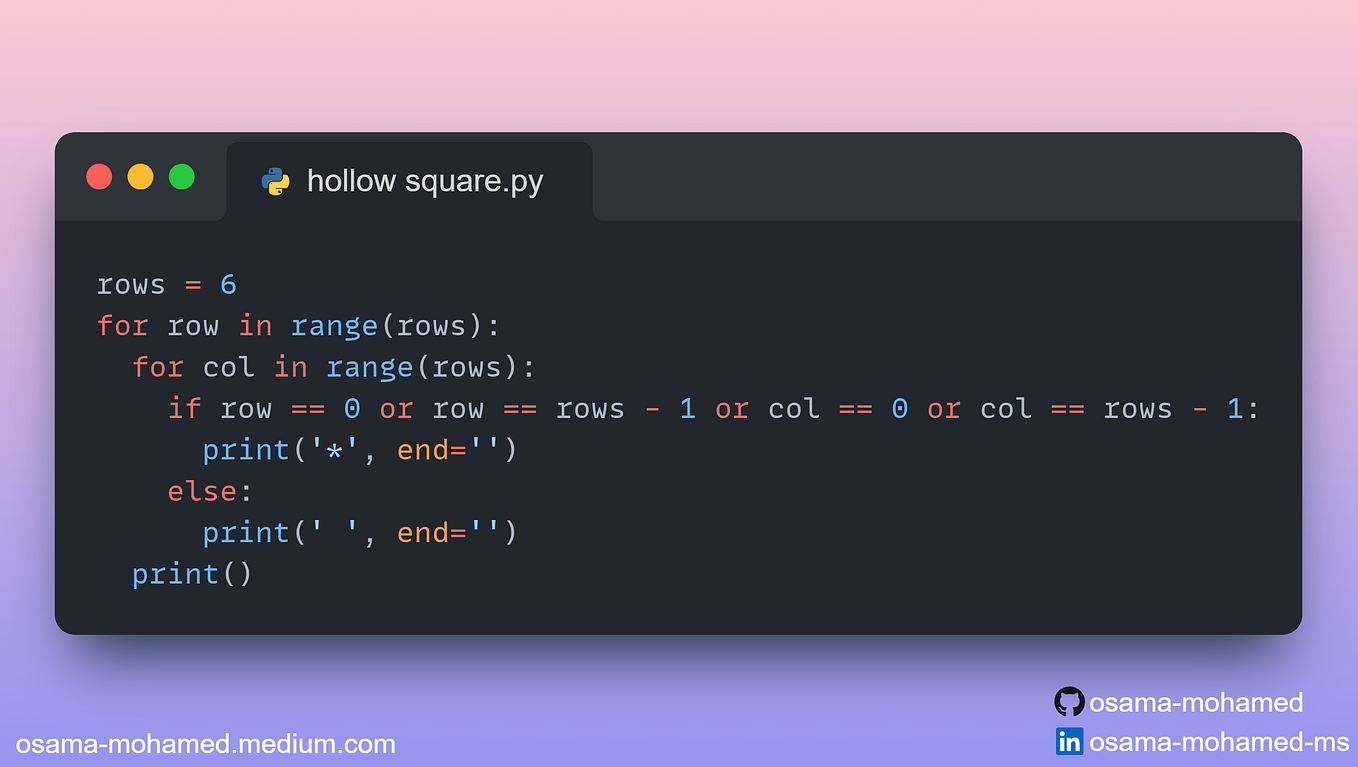 Diamond. The code provided is a Python program… | by Osama Mohamed | Medium