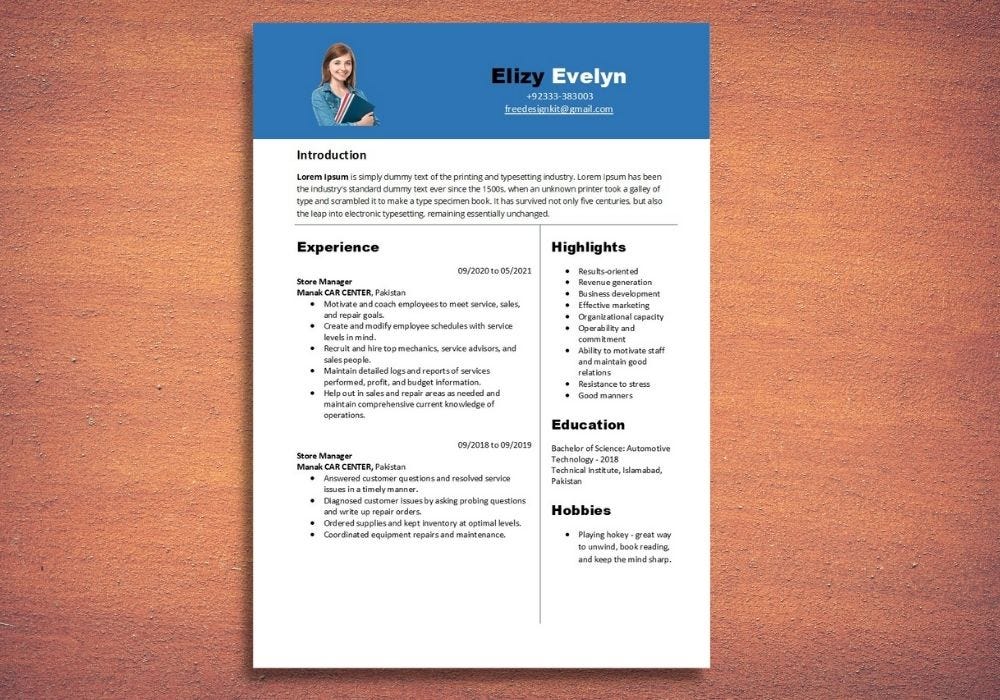 Creative Free CVS Template Download In Word File | by Hina Naz | Medium
