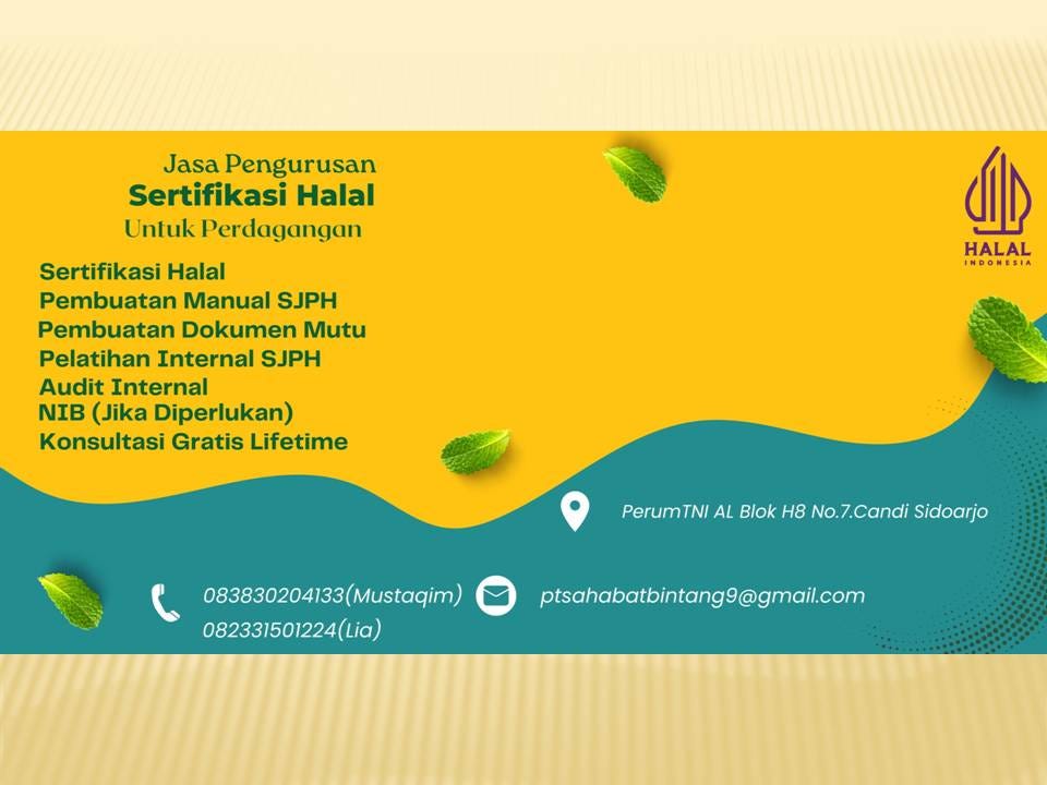 WA:083830204133 Perizinan Termurah Proses Sertifikasi Halal kec. gedangan kab. Sidoarjo | by ...