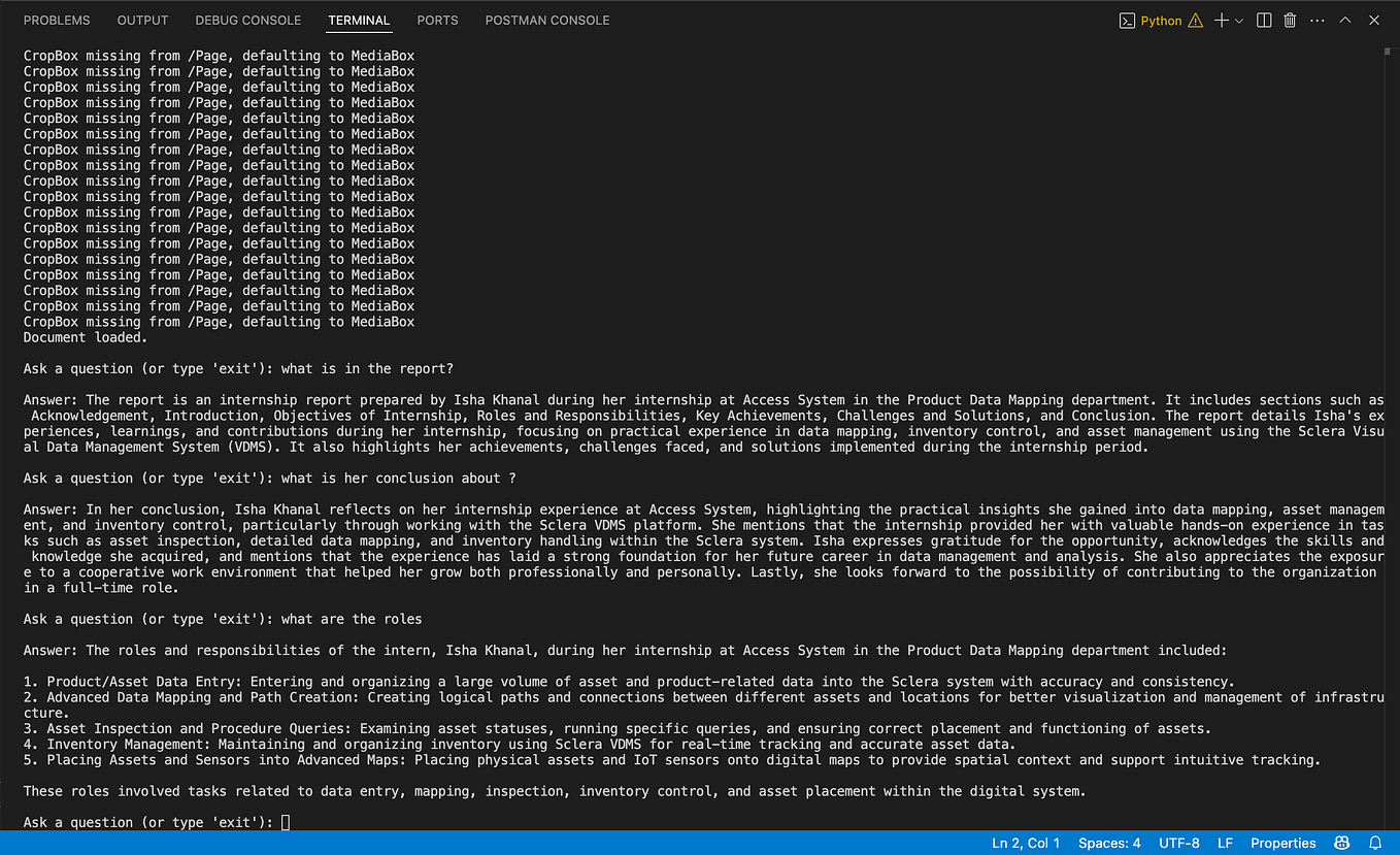 Chatbot Documentation. Create a simple chatbot that reads the… | by Aahana Khanal | Apr, 2025 ...