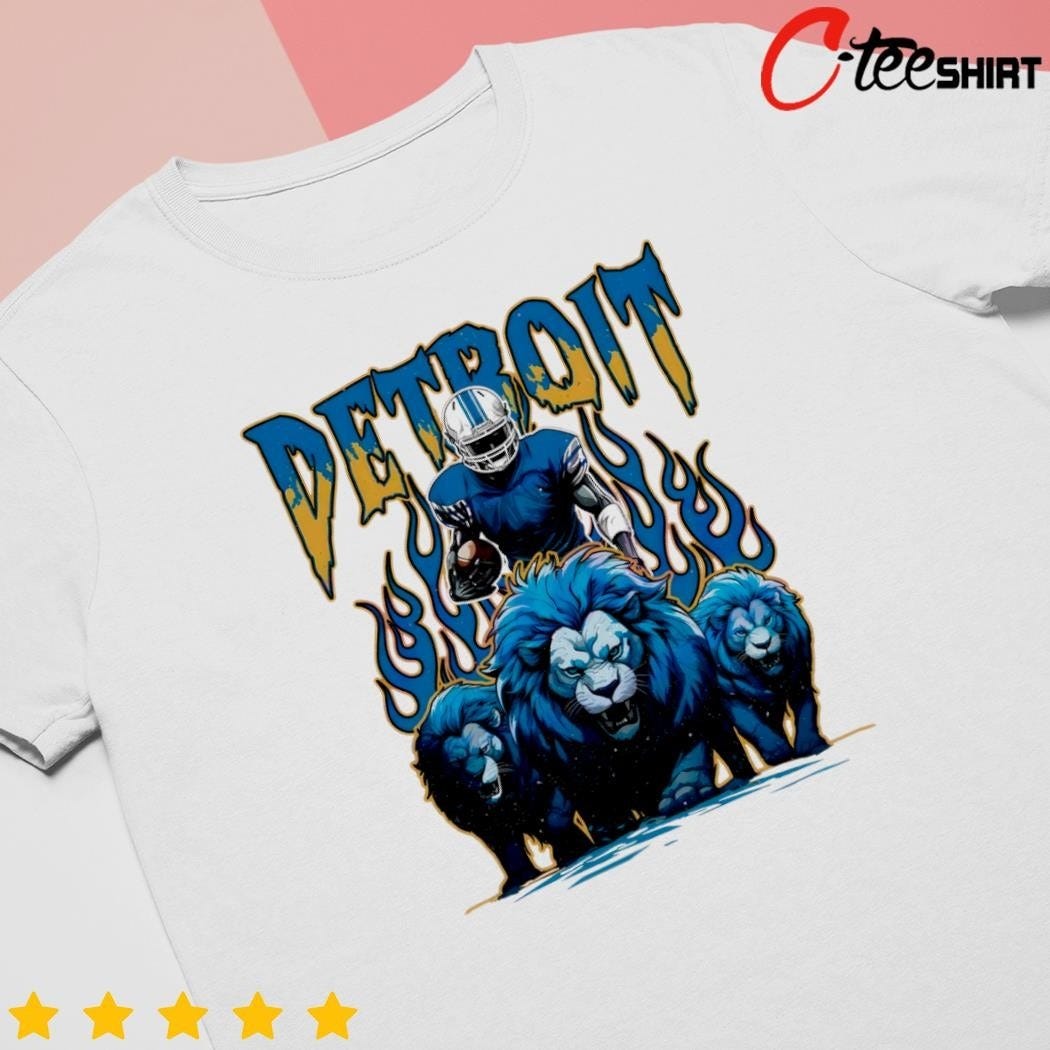 Detroit Lions 2023–2024 playoffs City Skyline signatures shirt | by ...