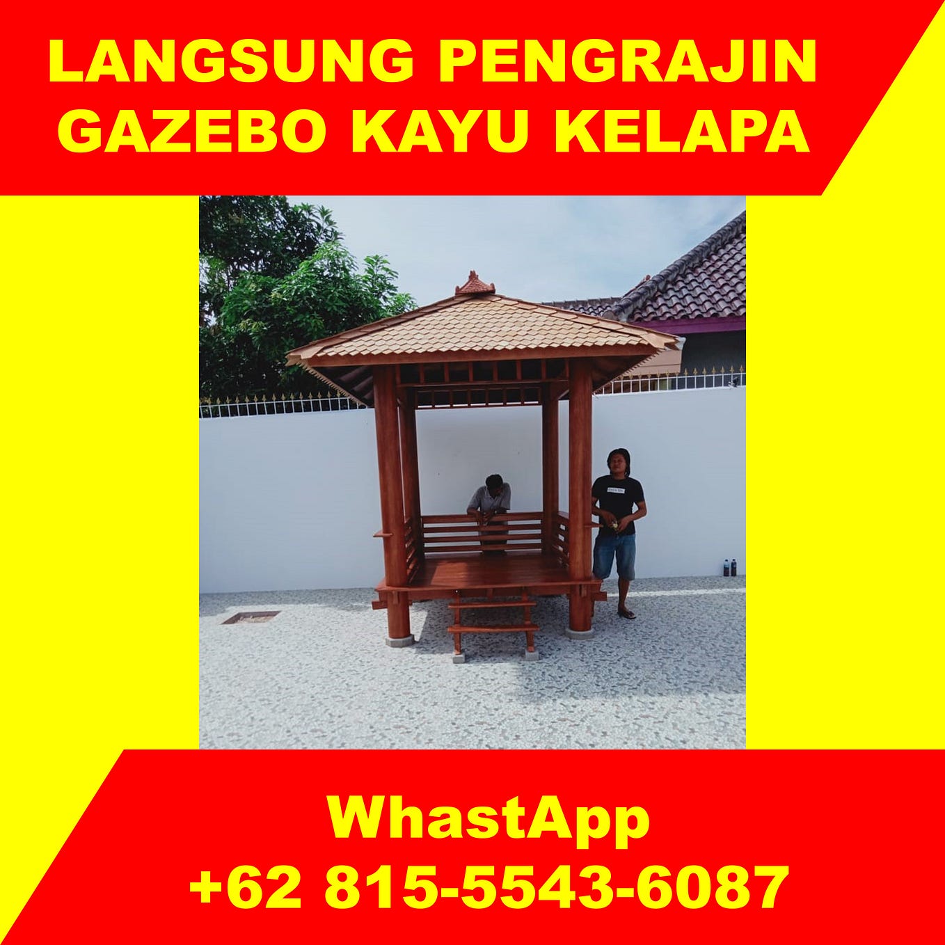 GAZEBO PALING OKE, Wa/Call. 081–555–436–087, Jual Gazebo Kayu Kelapa Kirim Ke Godog ...