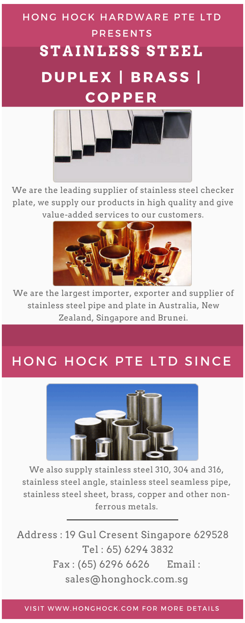 Stainless steel 310 Australia. Hong Hock provides quality products ...