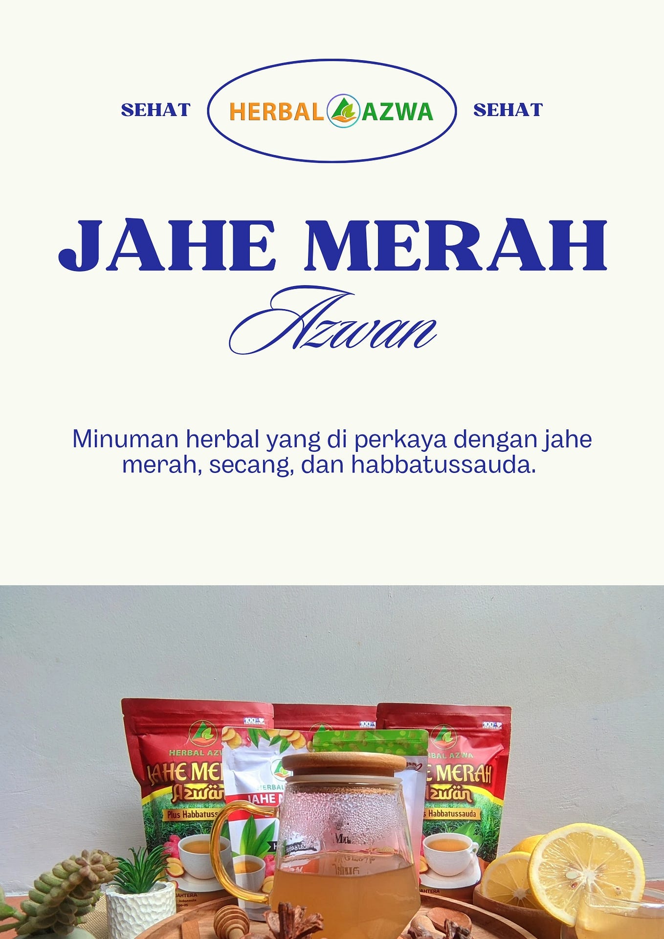 Produk Minuman Kesehatan Jahe Merah Herbal Azwa adalah Jahe Merah Bubuk ...