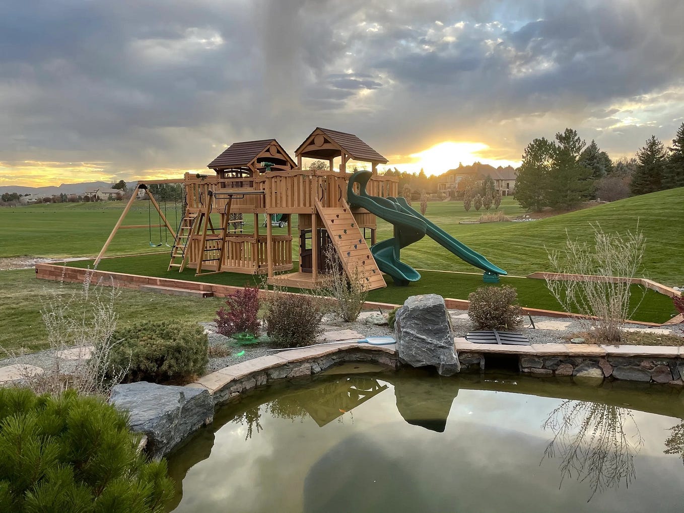 Transform Your Backyard into A Haven with Wooden Playsets and Swing ...