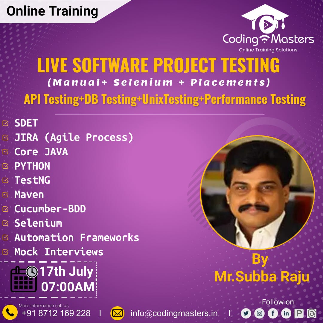 Best Software Online Training Institute - Codingmasters.in - Medium