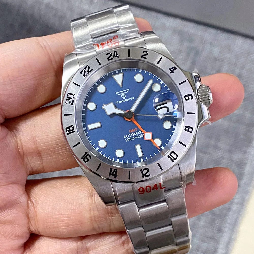 Tandorio Field Watch 36mm NH35 PT5000 Mechanical Wristwatch 200m ...