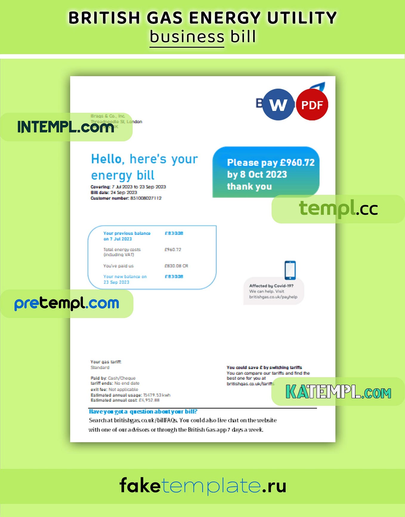 Egyptian Electricity business utility bill, Word and PDF template | by Intemplbusinessbill | Medium