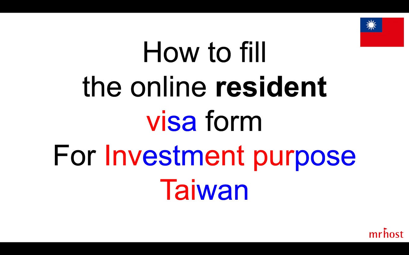 How to fill the online visitor visa form for Business purpose Taiwan ...