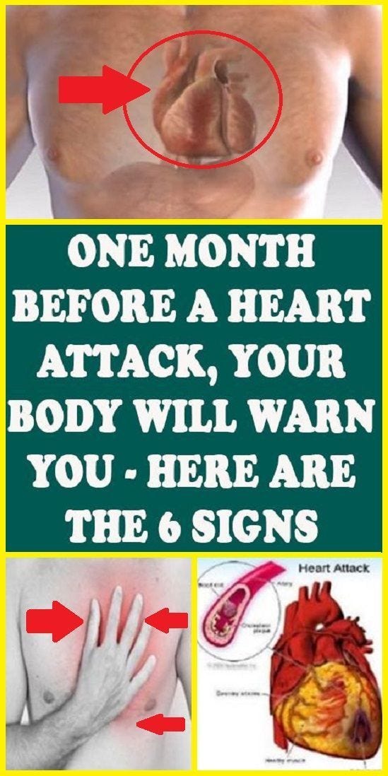 One Month Before a Heart Attack, Your Body Will Warn You — Here are the ...