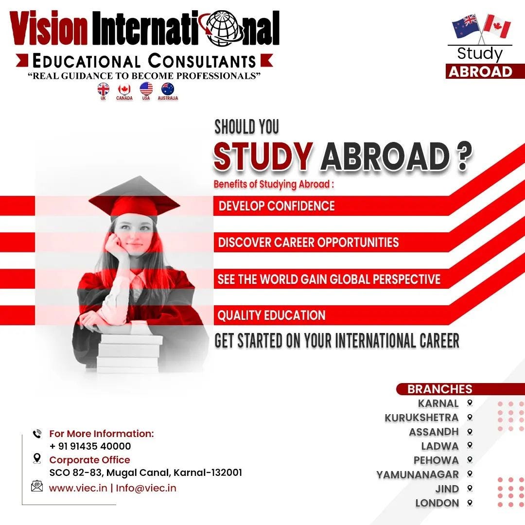 Canada Study Visa Consultants in Haryana - Vision International Educational Consultancy - Medium