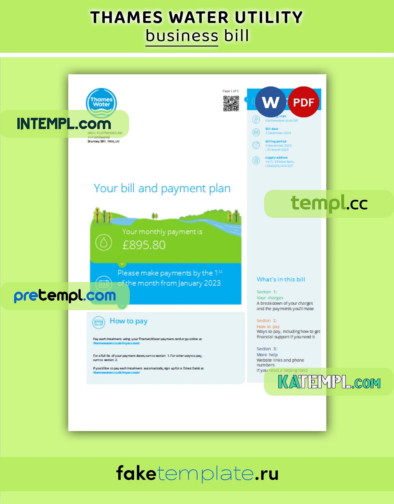 Opus Energy electricity business utility bill, PDF and Word template | by Storeintempl | Medium
