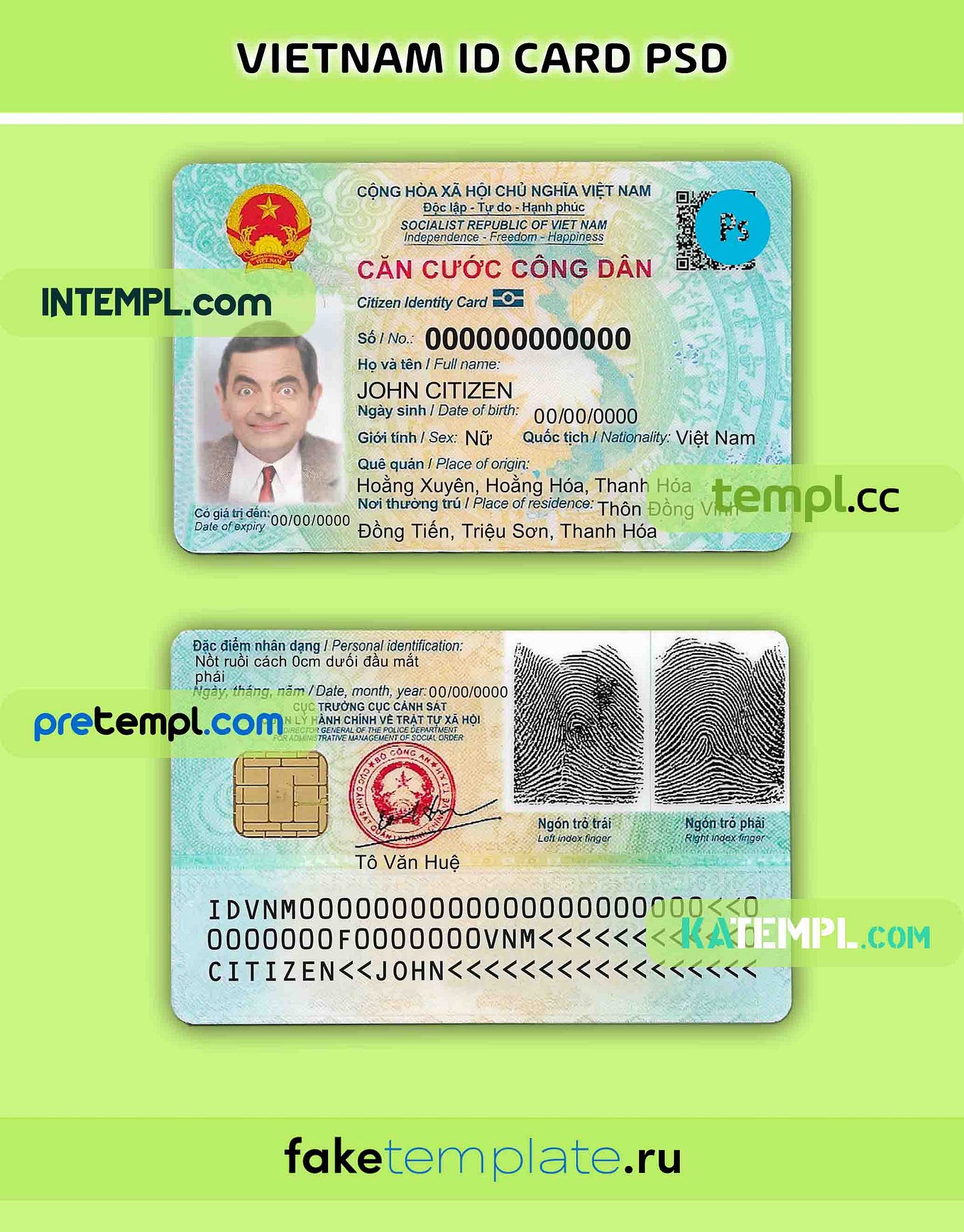 USA employment authorization card PSD template, with fonts | by ...